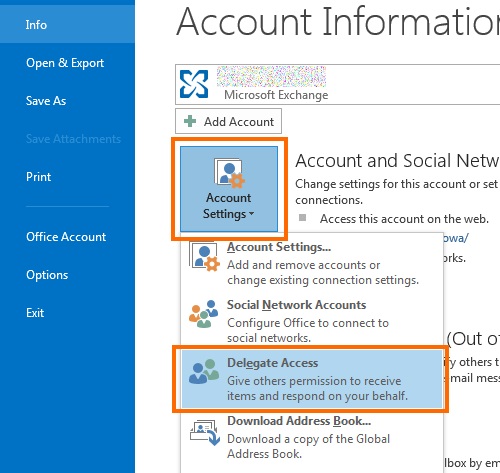 Procedure to grant a delegate to manage your Calendar using MS Outlook ...