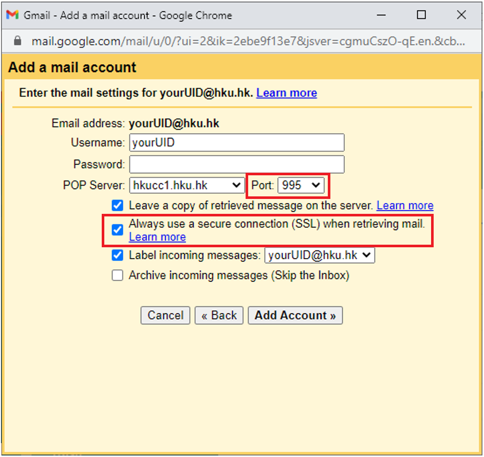 Procedure to Enable SSL (Secure Sockets Layer) on POP/IMAP for Staff ...