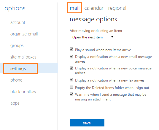 How to setup to display a notification when a new email message arrives ...