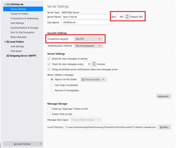 Procedure to Enable SSL (Secure Sockets Layer) on POP/IMAP for Staff ...