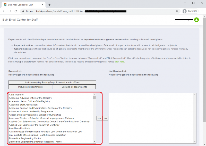 Bulkmail Control Guide for Recipients » Information Technology Services