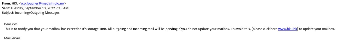 Phishing email: Incoming/Outgoing Messages » Information Technology ...