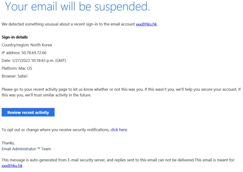 Mail account unusual sign-in activity » Information Technology Services