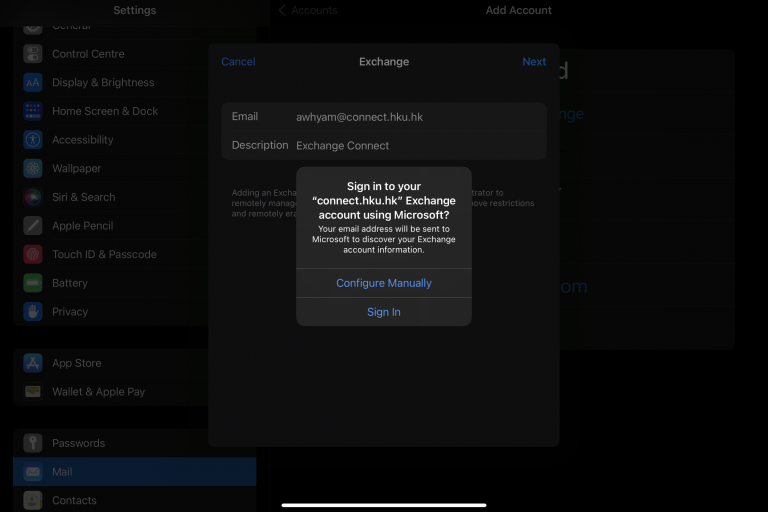 Procedure to Access Connect Email Account on iOS Devices » Information ...
