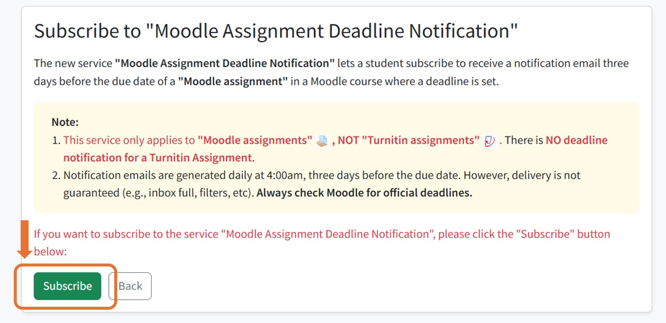 Moodle Assignment Deadline Notification » Information Technology Services