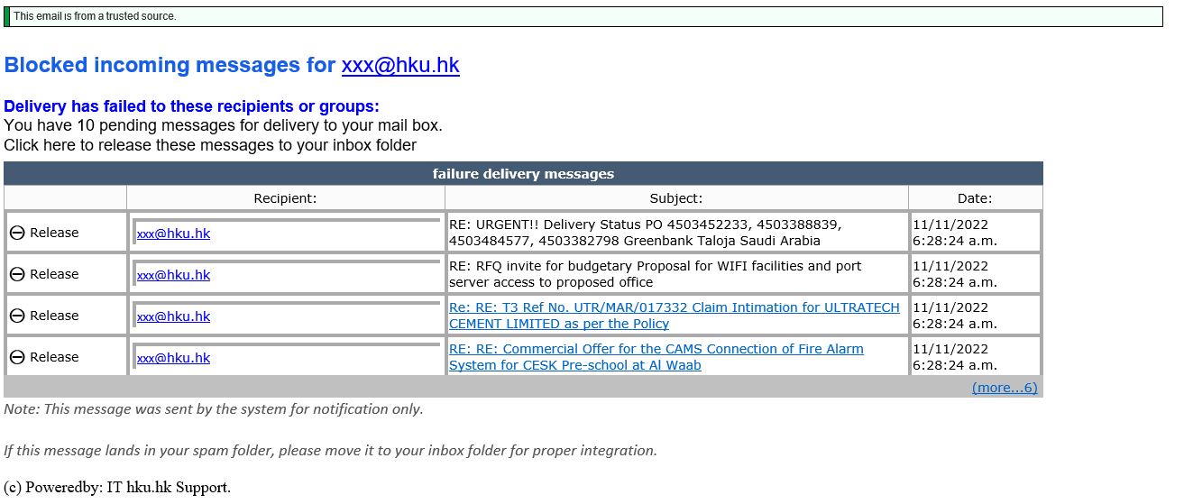Pending Undelivered Mail to Recipient: returning message to xxx@hku.hk » Information Technology ...