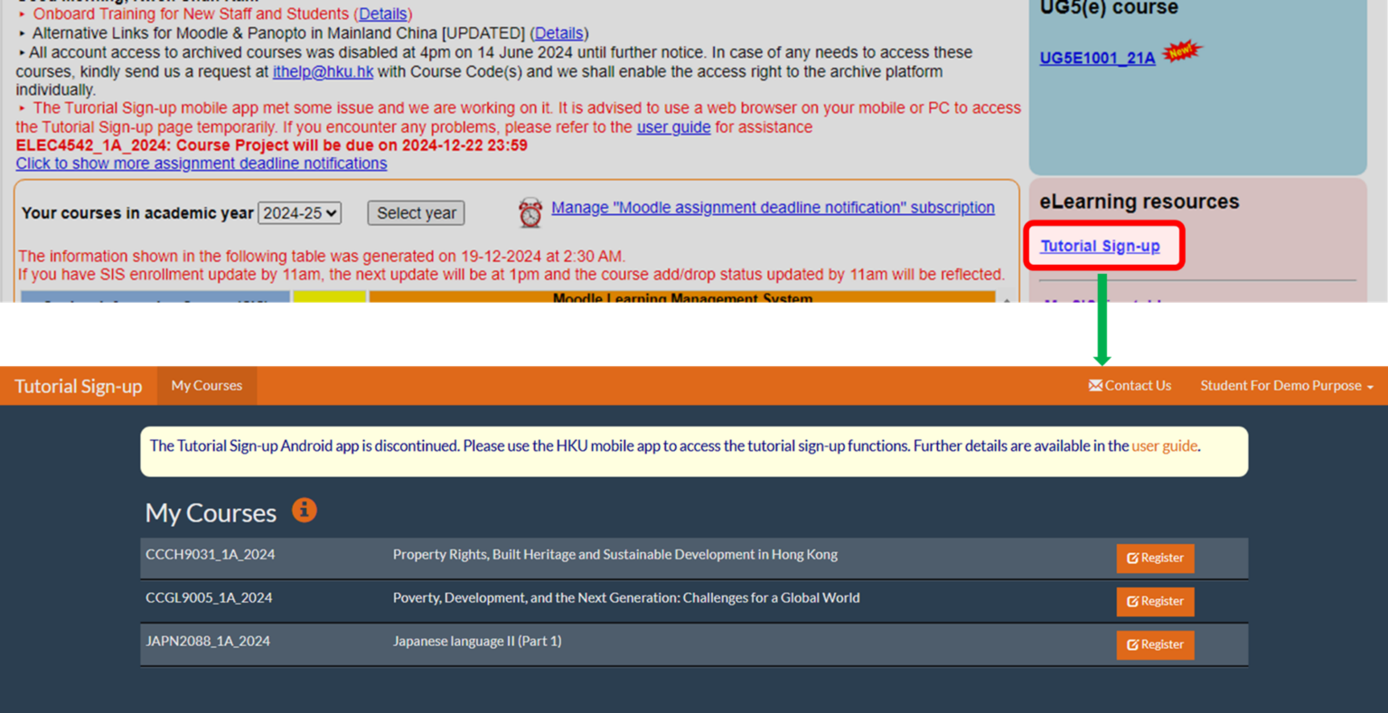 Tutorial Sign-up Application » Information Technology Services
