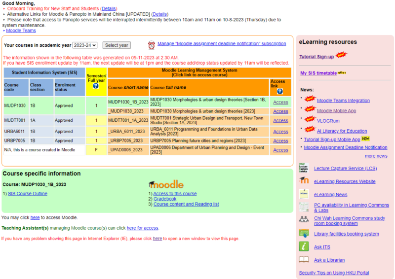 My eLearning @ HKU Portal » Information Technology Services