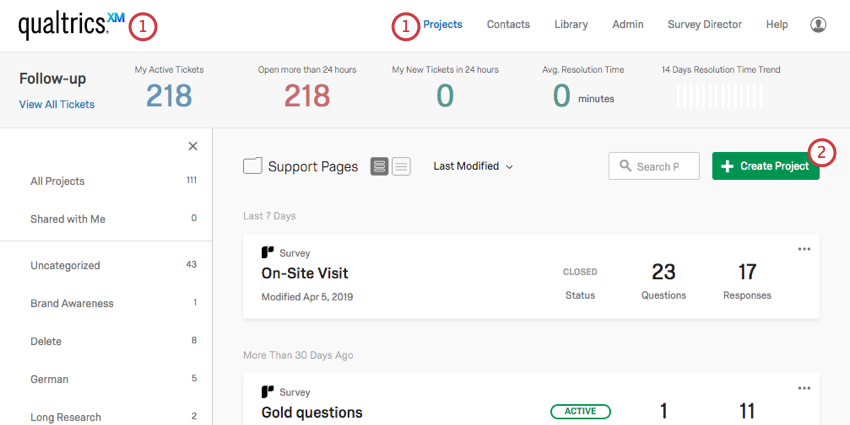 Creating a Project - Qualtrics » Information Technology Services