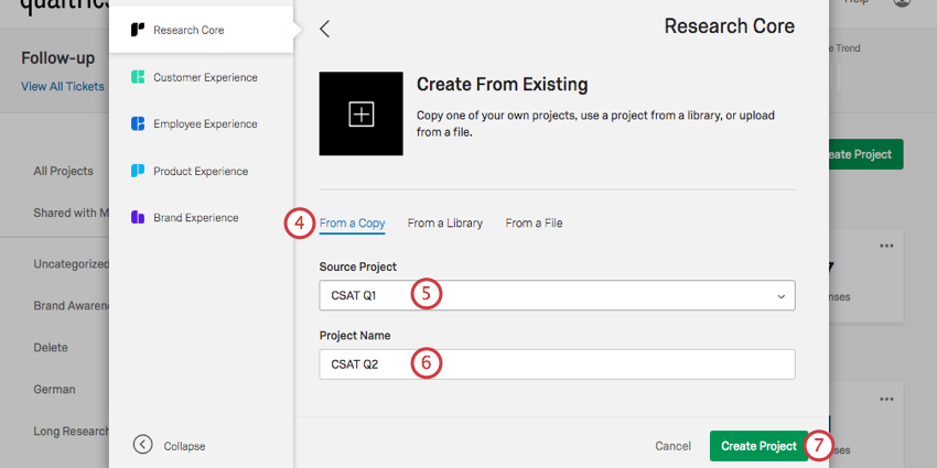 Creating a Project - Qualtrics » Information Technology Services