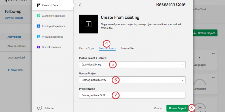 Creating a Project - Qualtrics » Information Technology Services