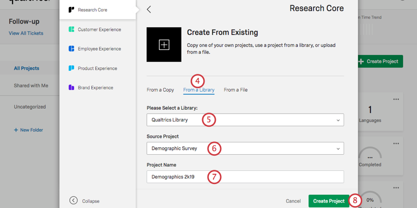 Creating a Project - Qualtrics » Information Technology Services