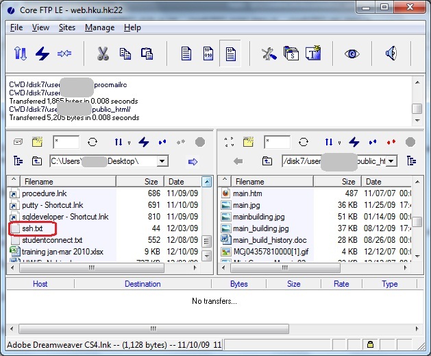 How to upload a file to web.hku.hk using CoreFTP? » Information ...