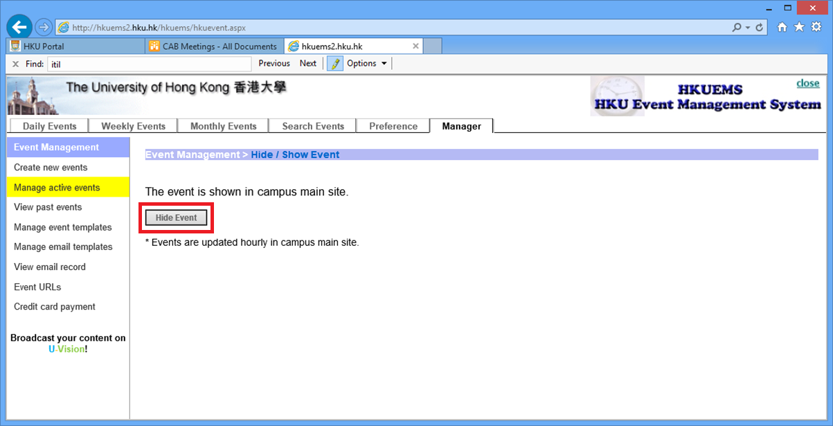 User Guide on Event Management System (HKUEMS) » Information Technology ...