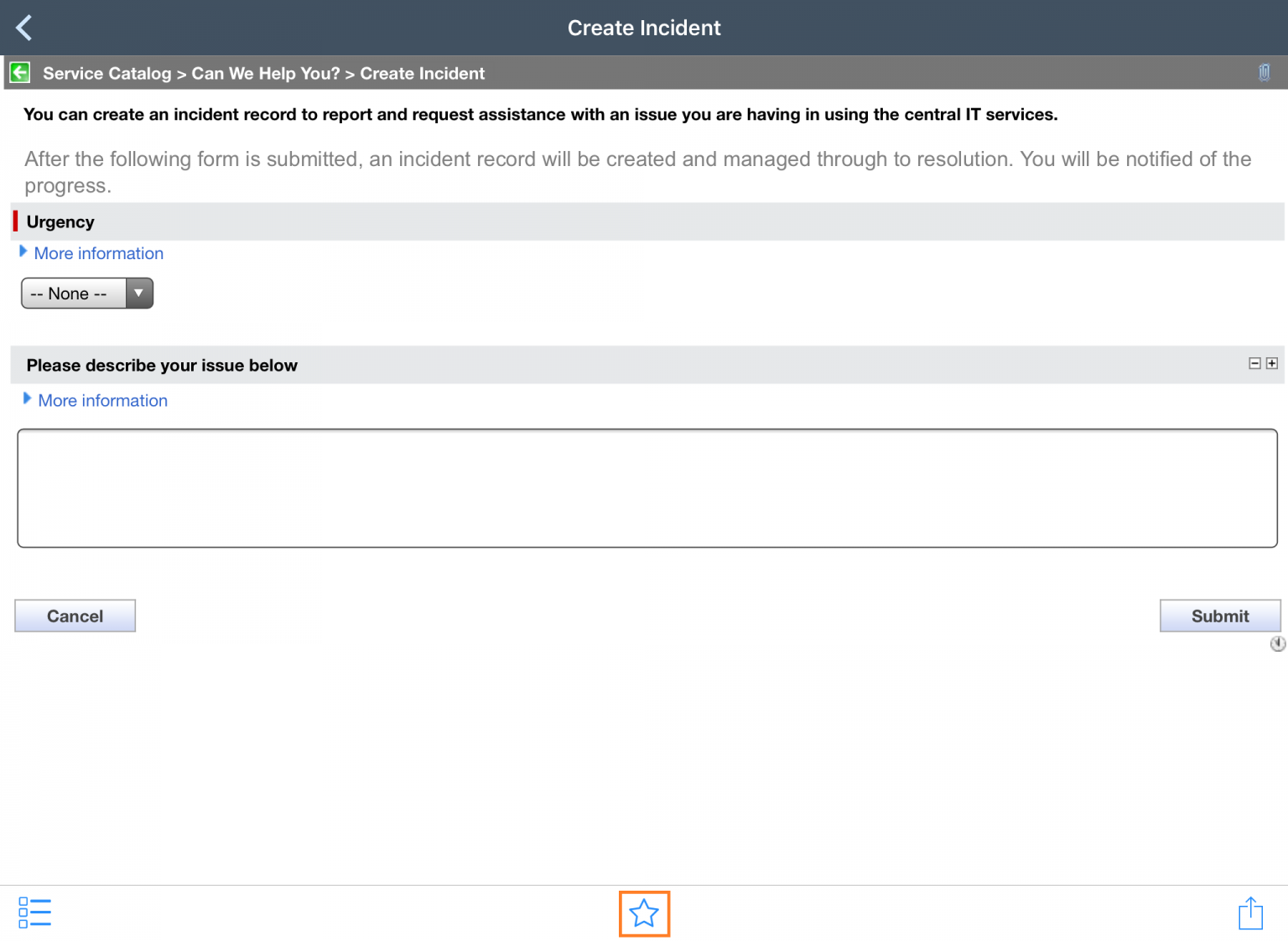 User guide on ServiceNow Mobile App » Information Technology Services