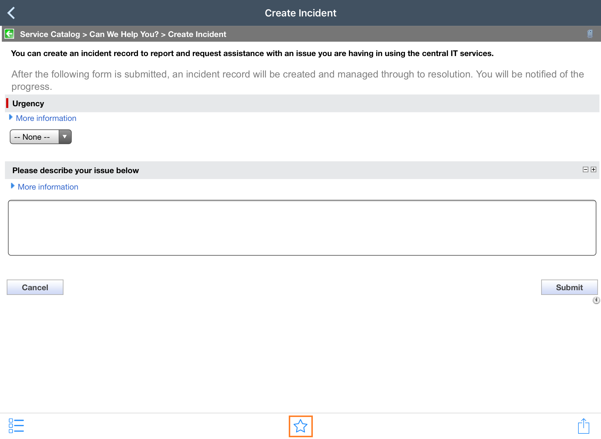 User guide on ServiceNow Mobile App » Information Technology Services