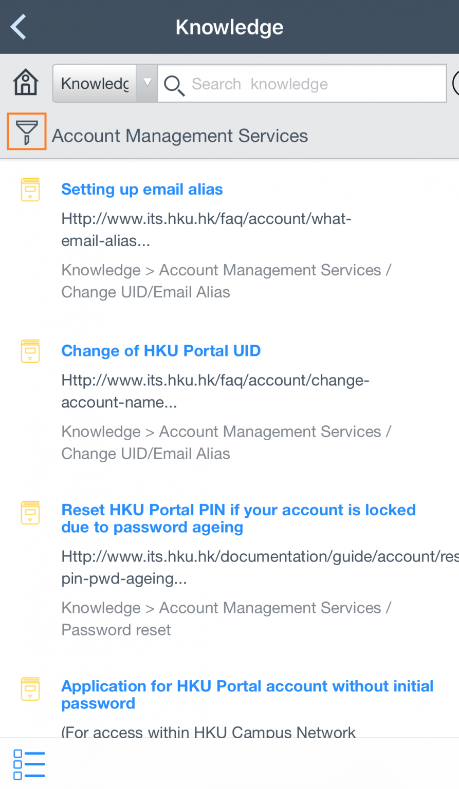 User guide on ServiceNow Mobile App » Information Technology Services