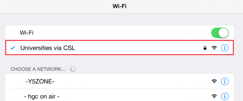 Procedure for iOS Device to Access Universities via CSL WiFi ...