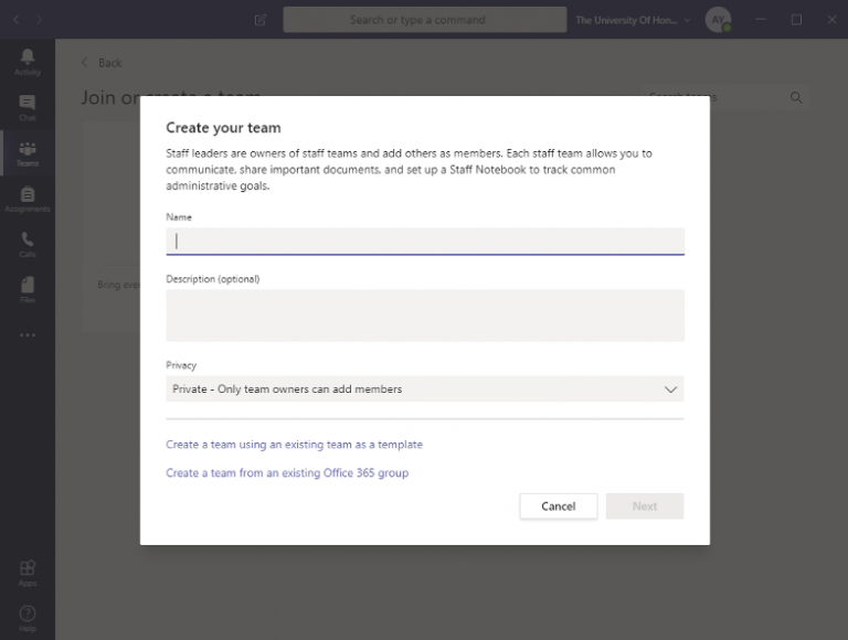 User Guide on Microsoft Teams » Information Technology Services