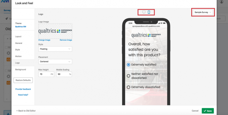 Look and Feel - Qualtrics » Information Technology Services