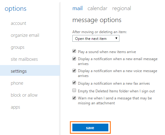 How to setup to display a notification when a new email message arrives ...