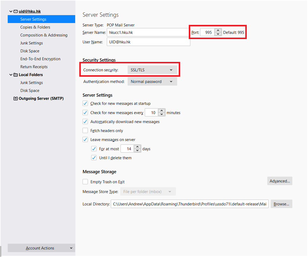 Procedure to Enable SSL (Secure Sockets Layer) on POP/IMAP for Staff ...